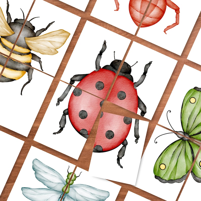 Insect Puzzle Activity Printable, Preschool Insect 4 Piece Puzzle Game ...