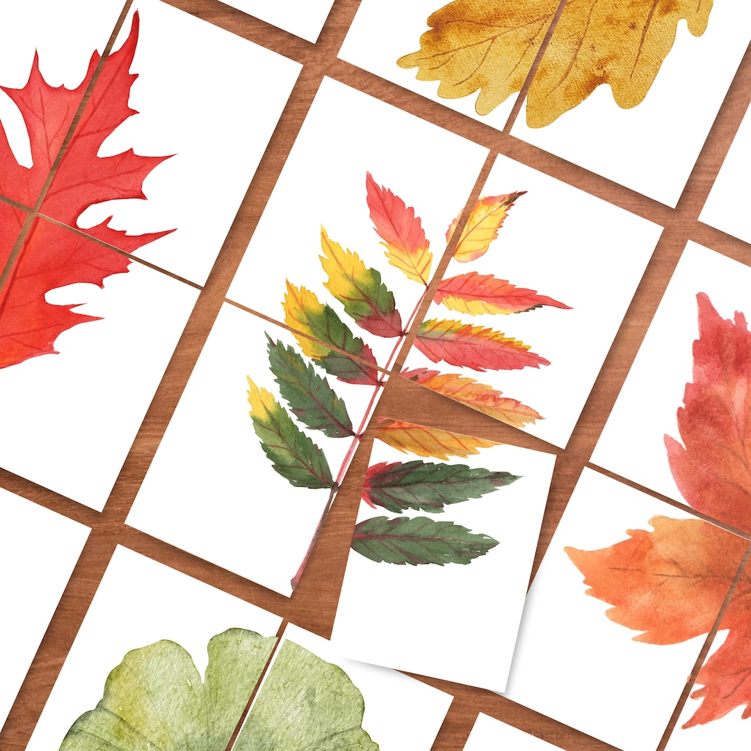 Leaf Puzzle Activity Printable, Preschool Leaf 4 Piece Puzzle Game ...