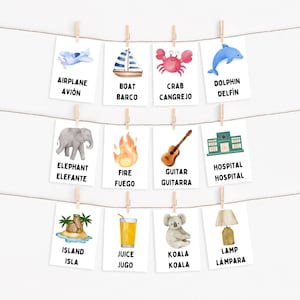 A-Z Bilingual Alphabet Flash Cards, English and Spanish Flash Cards for ...