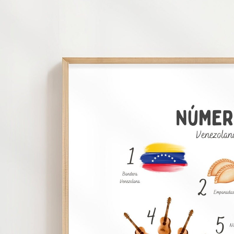 Venezuelan Numbers Poster, Educational Printable Posters Watercolor ...