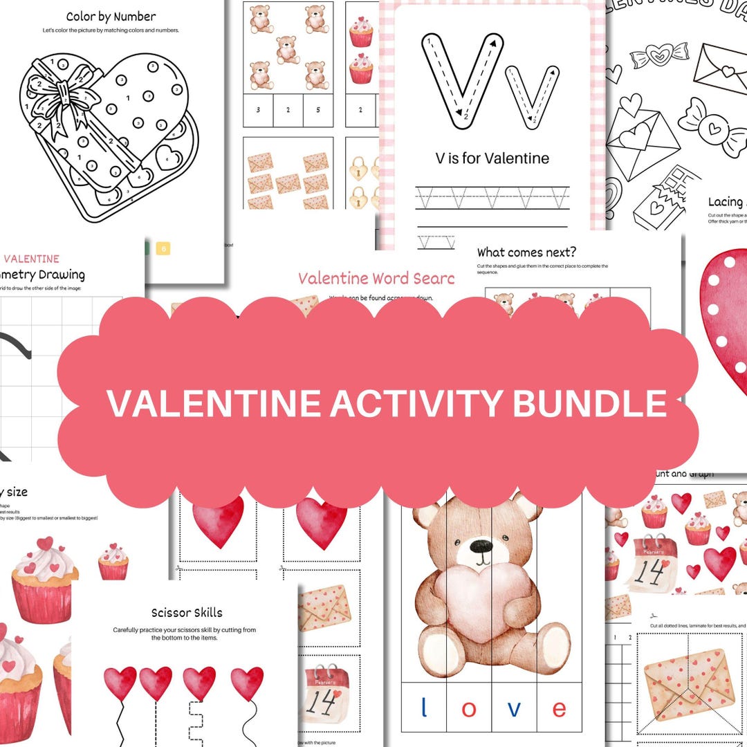 Valentines Activity Bundle, Printable Valentine Educational Activities ...