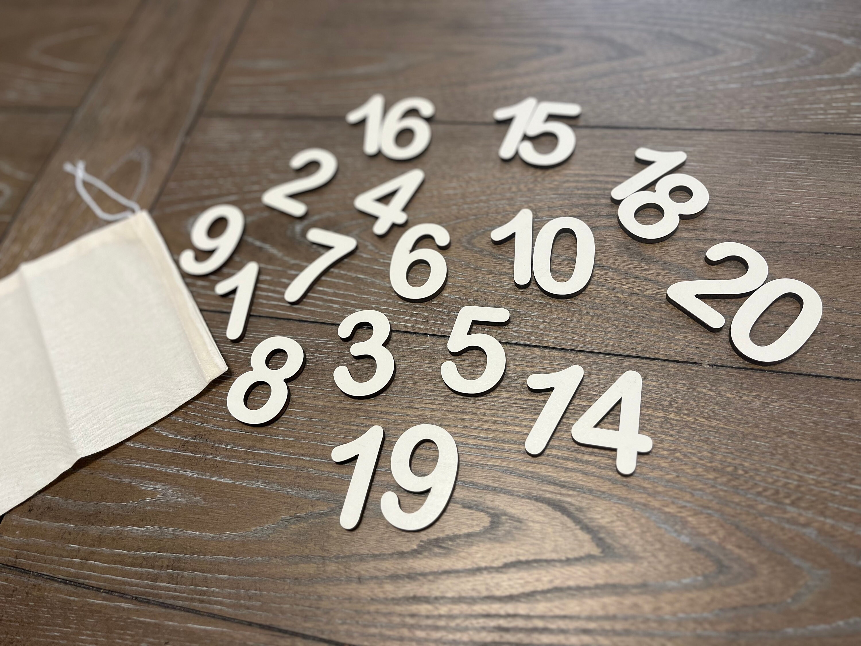 Wooden WHITE or NATURAL Numbers Set • Wood Numbers & Movable Numbers ...