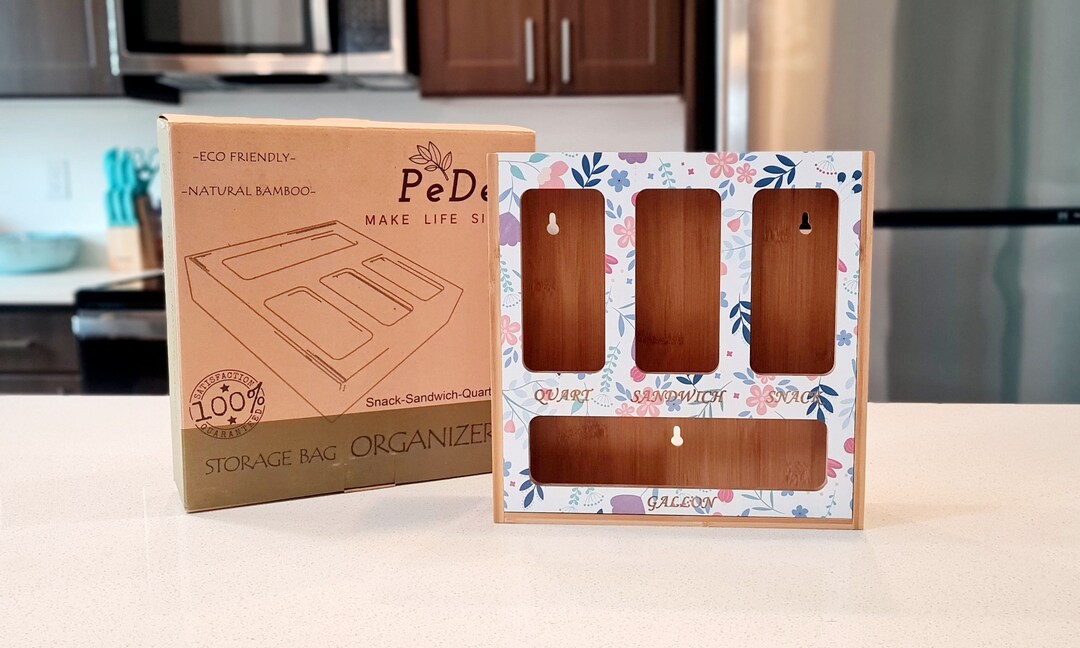 Sandwich Bag Organizer, FREE SHIPPING, Kitchen Organizer, Plastic Bag ...