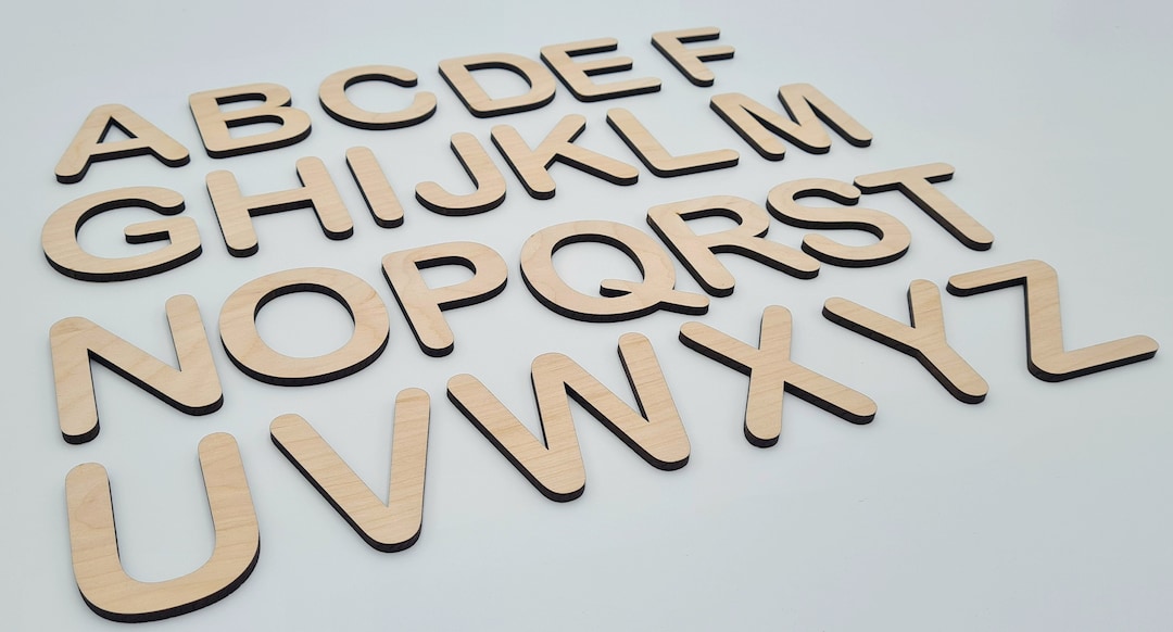 Wooden Alphabet Set • Wood Letters A-Z & Movable Alphabet • DIY Letter ...