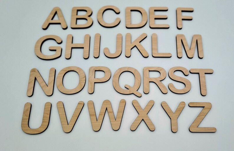 Wooden Alphabet Set • Wood Letters A-Z & Movable Alphabet • DIY Letter ...