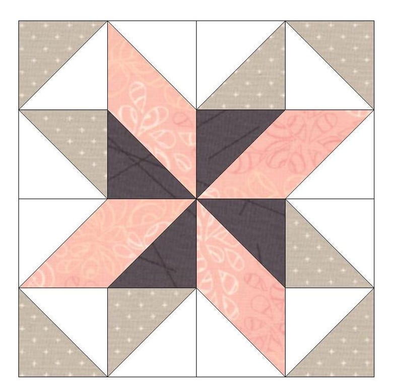FPP Sewing Pattern - Pinwheel Star, Star, Quilt Block Pattern, Beginner ...