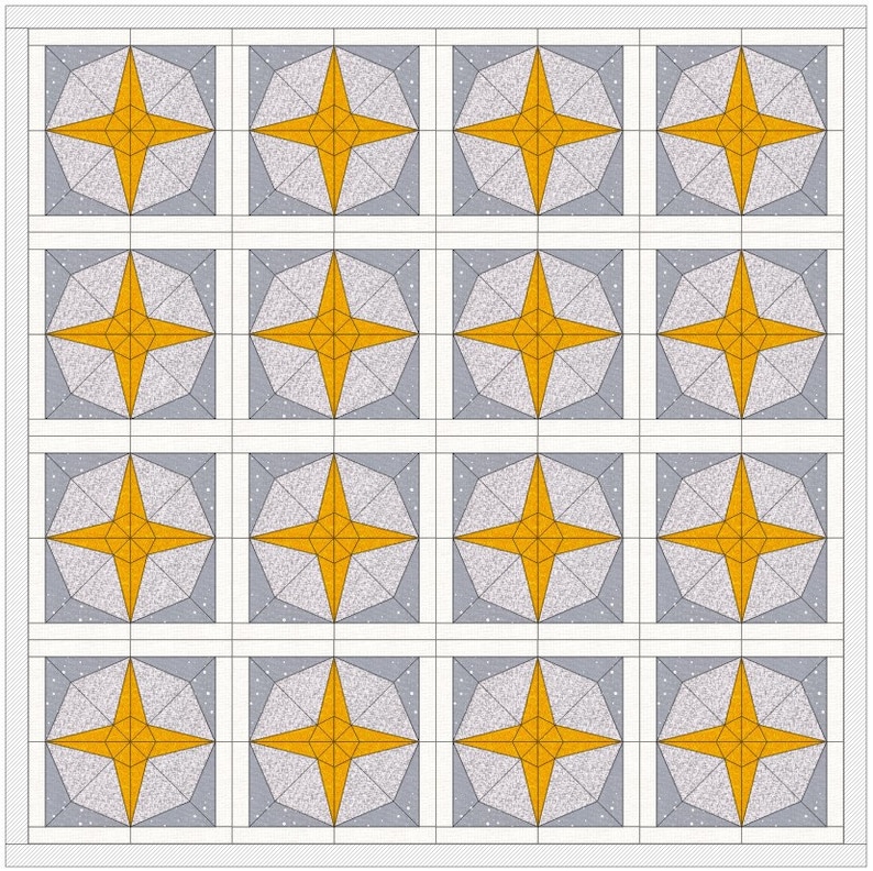 FPP Sewing Pattern Star Block, Quilt Block Pattern, Beginner Quilt ...