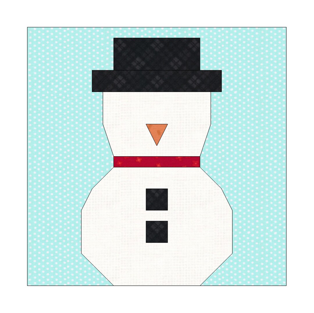 Christmas Snowman Quilt Block Sewing Pattern - PDF, Download, Quilt ...