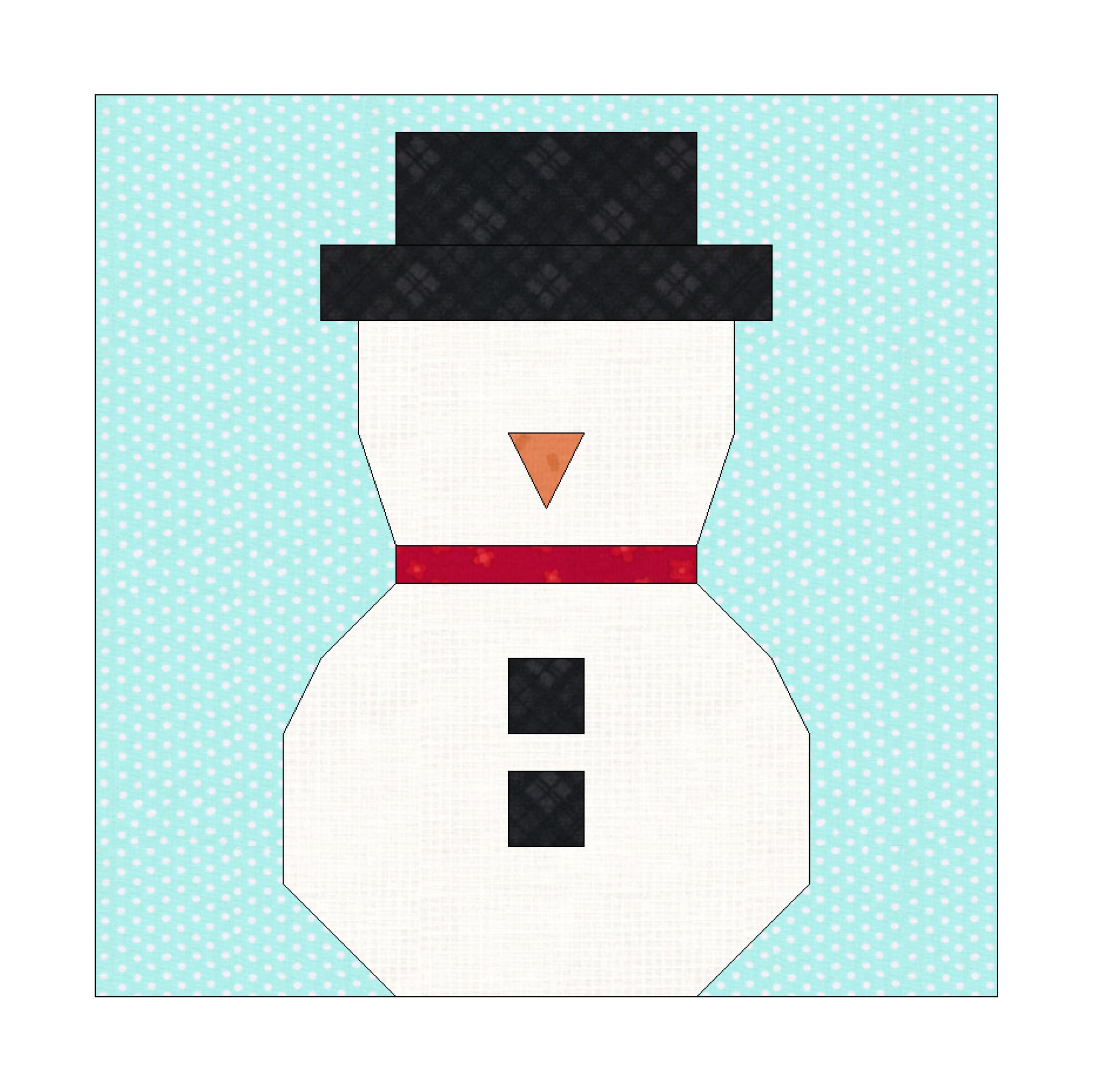 Christmas Snowman Quilt Block Sewing Pattern PDF, Download, Quilt ...