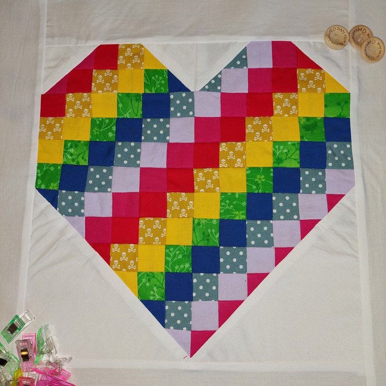 Cascade Heart Quilt Block Sewing Pattern - PDF, Pattern Download, Quilt ...