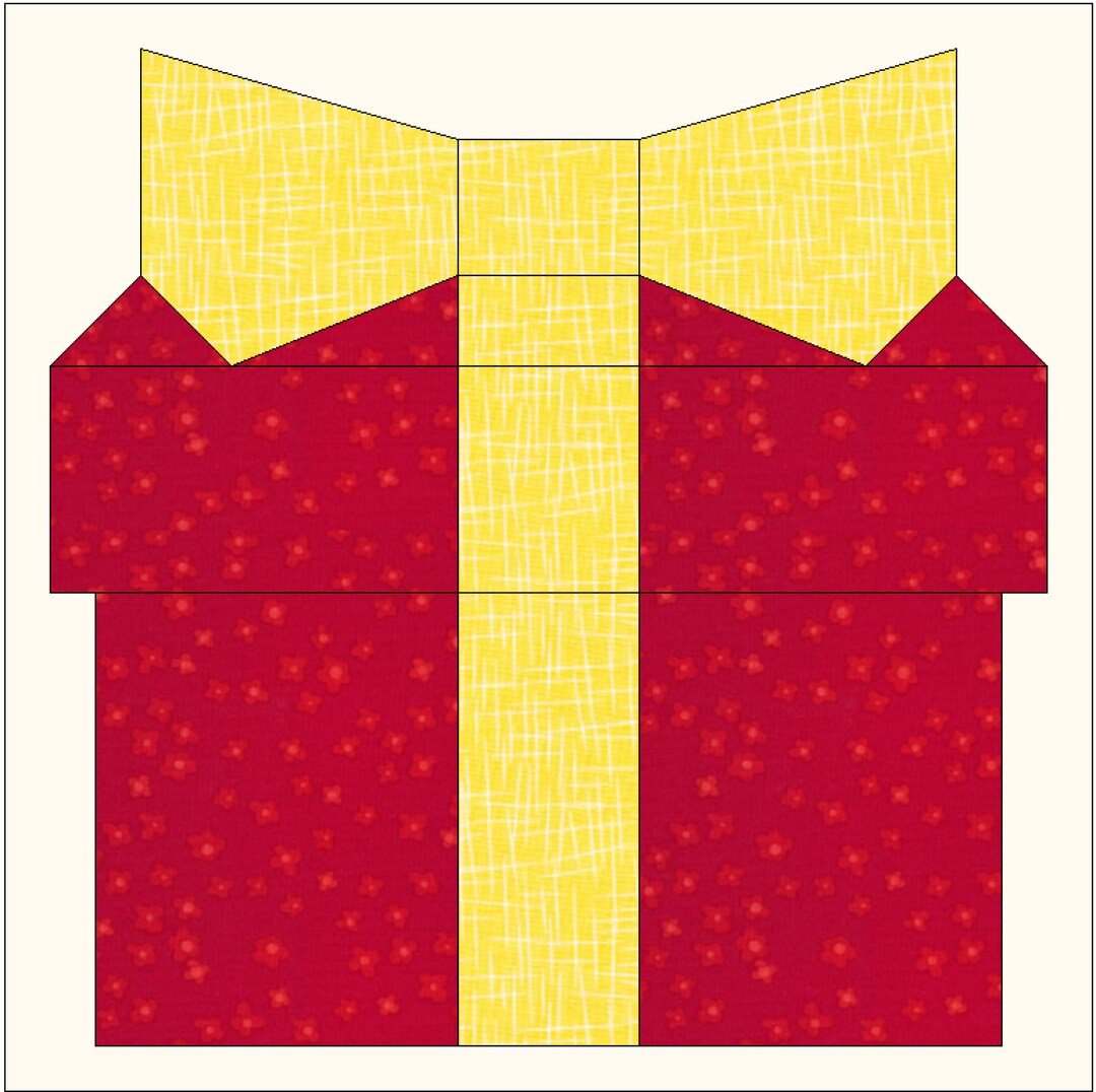 Christmas Present Quilt Block Sewing Pattern - PDF, Download, Quilt ...