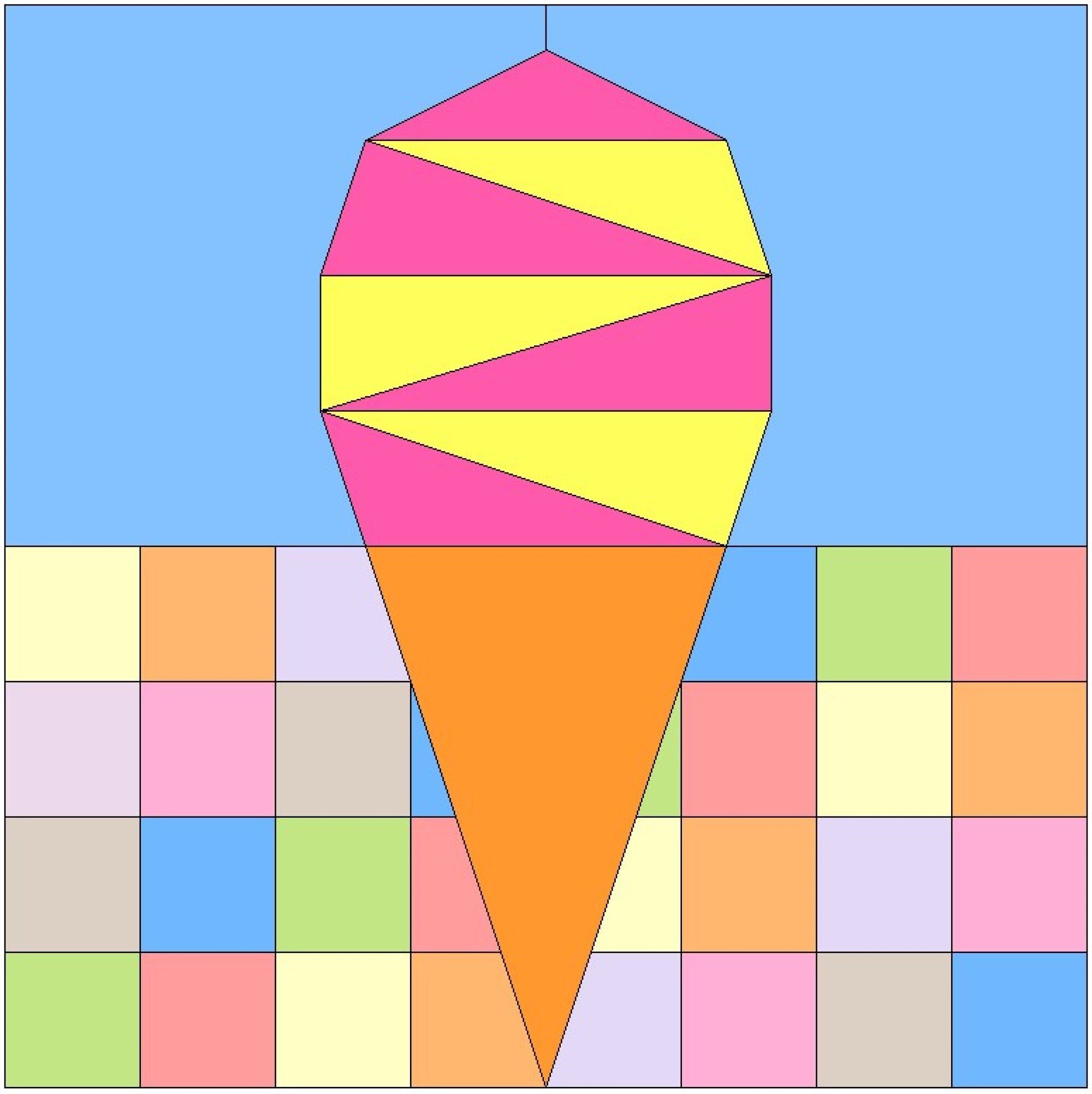 Ice Cream Quilt Block Sewing Pattern PDF, Download, Quilt, Instant ...