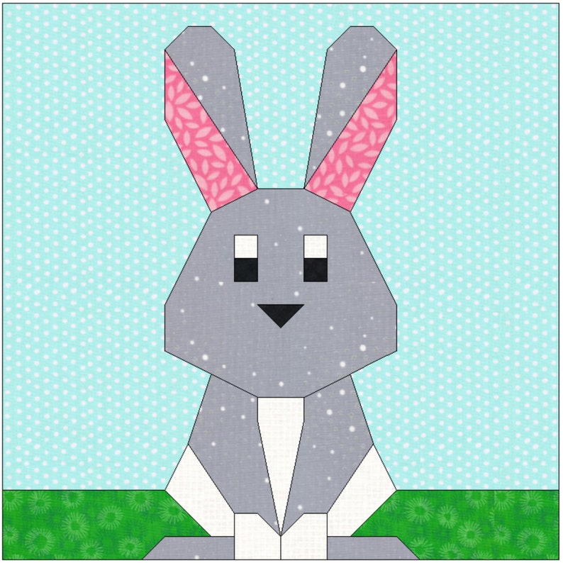 Easter Bunny Quilt Block Sewing Pattern PDF, Download, Quilt, Instant ...