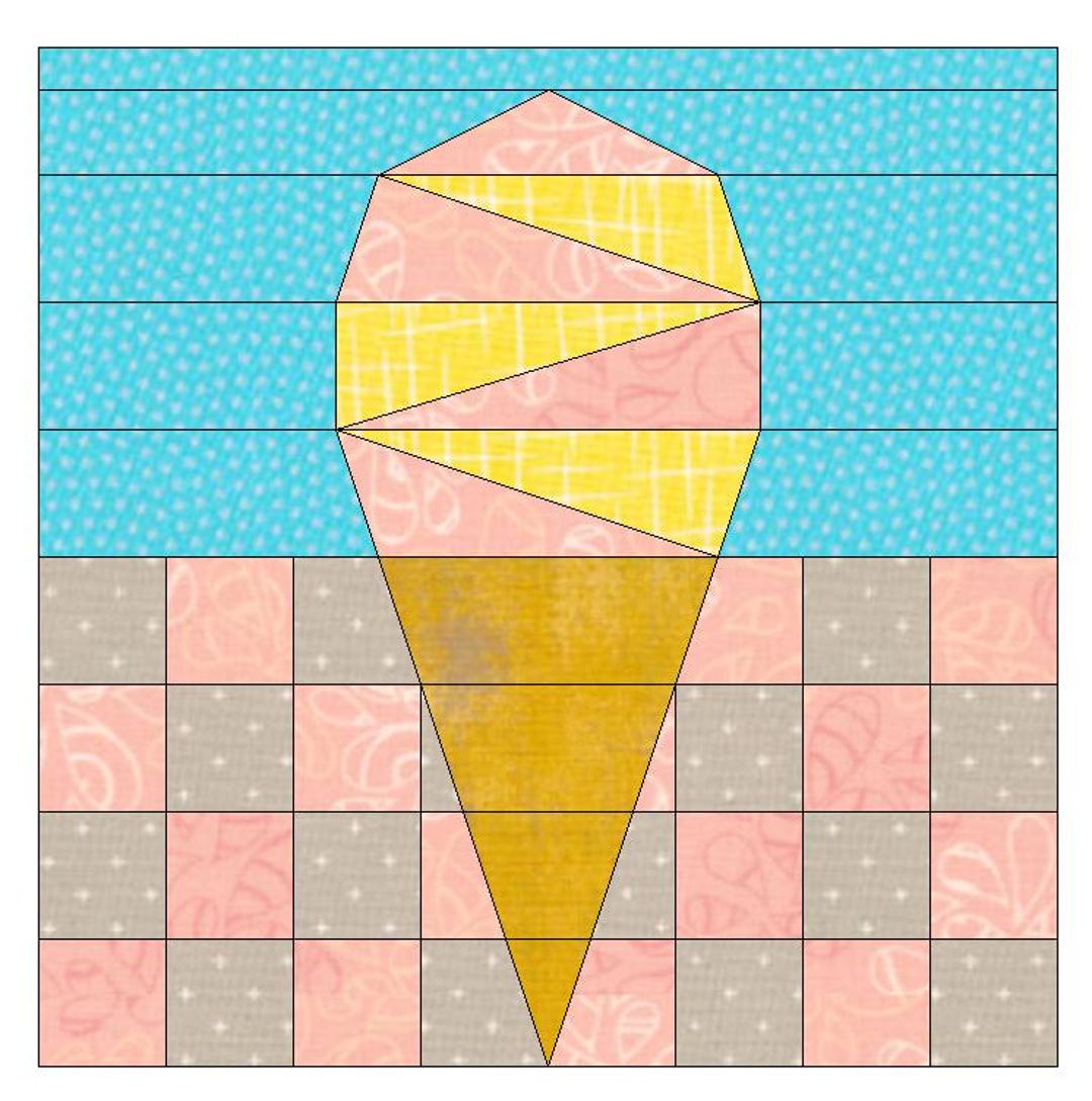 FPP Sewing Pattern - Ice Cream, Lolly, Quilt Block Pattern, Beginner ...