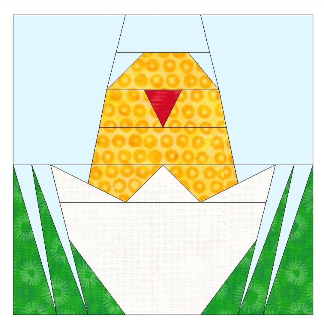 FPP Sewing Pattern - Easter Chick, Easter, Chick, Quilt Block Pattern ...