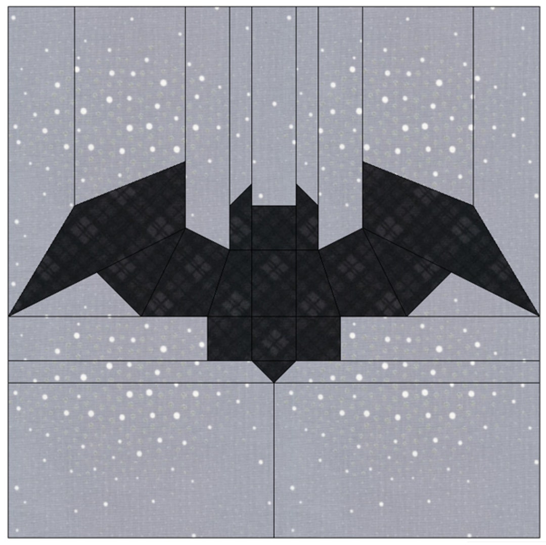 Halloween Bat Quilt Block Sewing Pattern - PDF, Pattern Download, Quilt ...