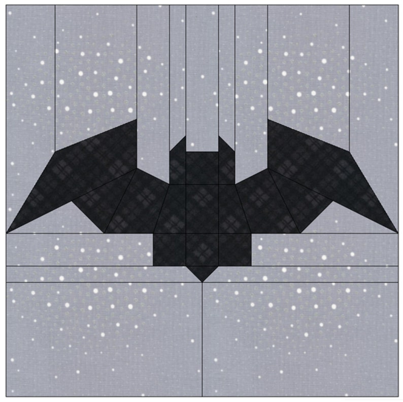 Halloween Bat Quilt Block Sewing Pattern - PDF, Pattern Download, Quilt ...