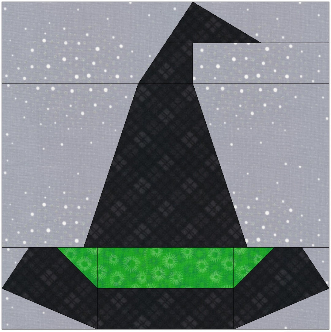 Halloween Witches Hat Quilt Block Sewing Pattern - PDF, Pattern ...