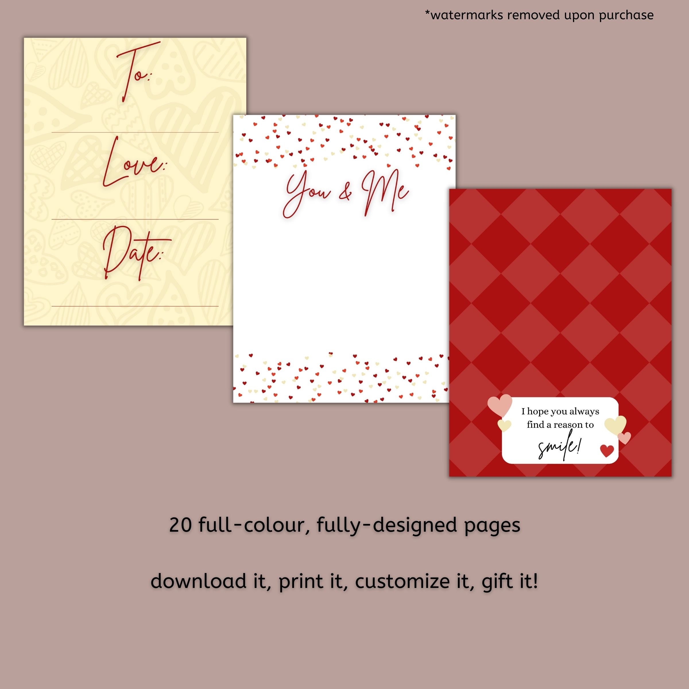 Printable Fillable Book Valentine's Day DIY Book Fill in the Blank Gift ...