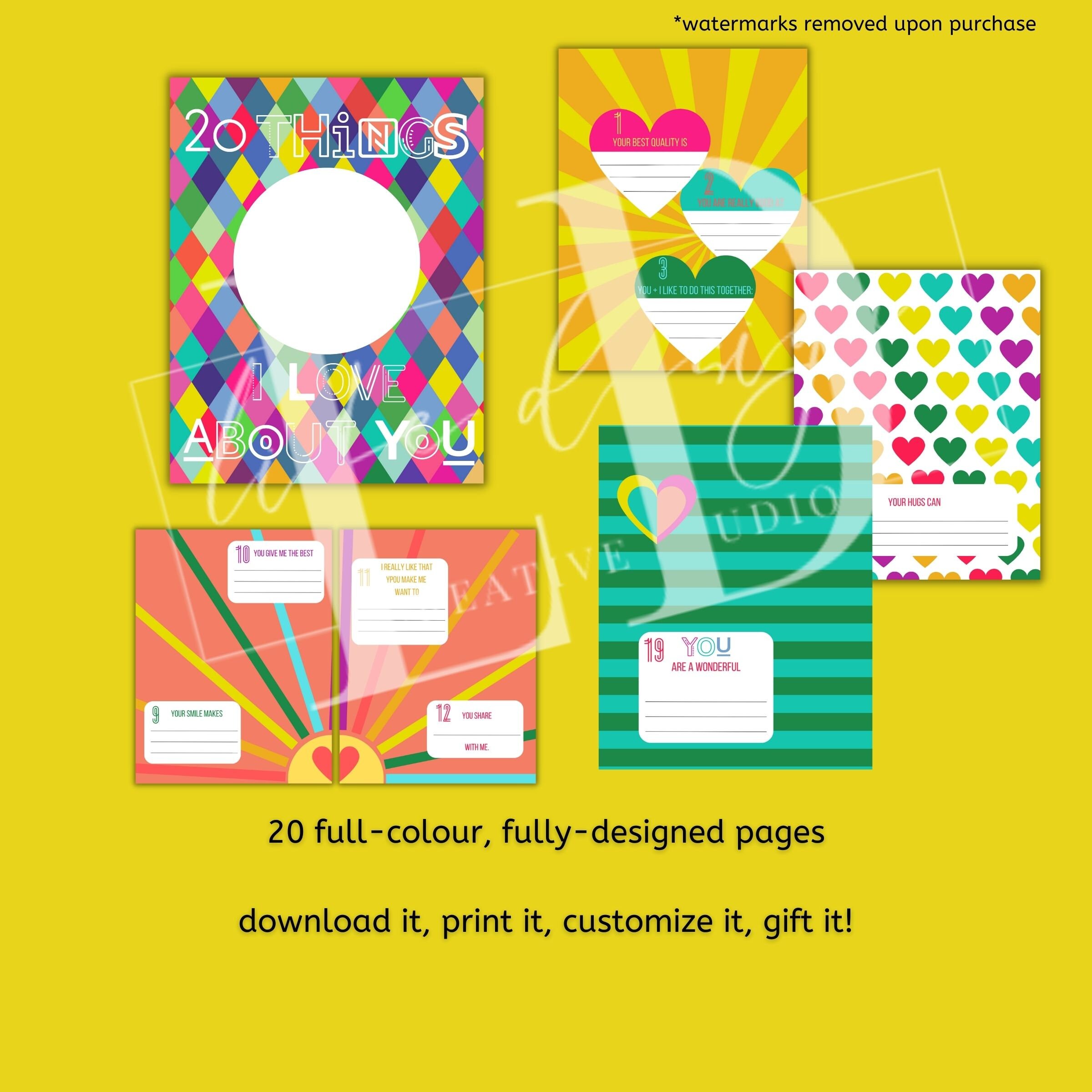 Printable Fillable Book Valentine's Day DIY Book Fill in the Blank Gift ...