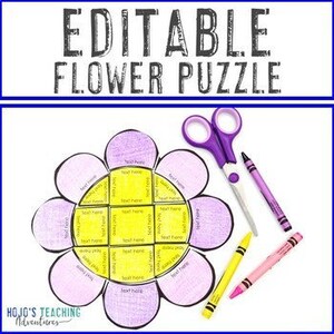 EDITABLE Flower Puzzle - Great Spring or Summer Learning - Math ...
