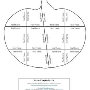 EDITABLE Pumpkin Puzzle - Great Fall, Autumn, Halloween, or ...