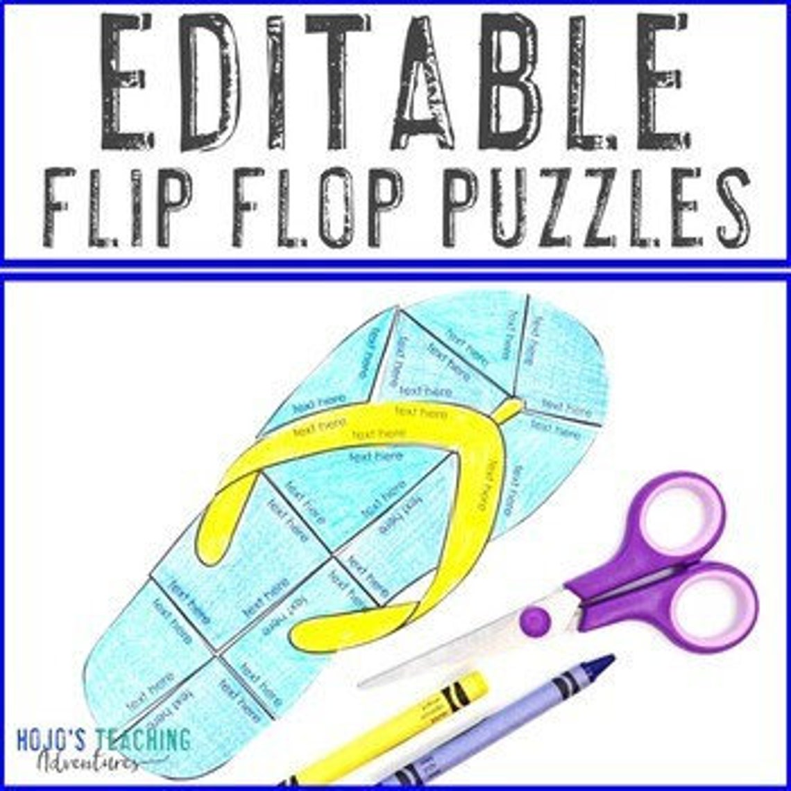 EDITABLE Flip Flop Puzzle - Great Spring, Summer, or Back to School ...