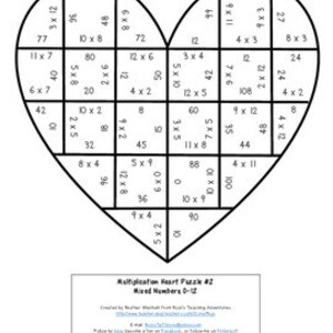 MULTIPLICATION Valentine's Day Math Puzzles - Use for Centers, Review ...