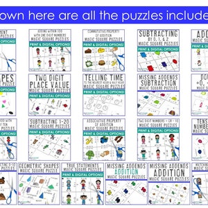 1st Grade Math Puzzle BUNDLE - Centers, Stations, Review, Practice ...