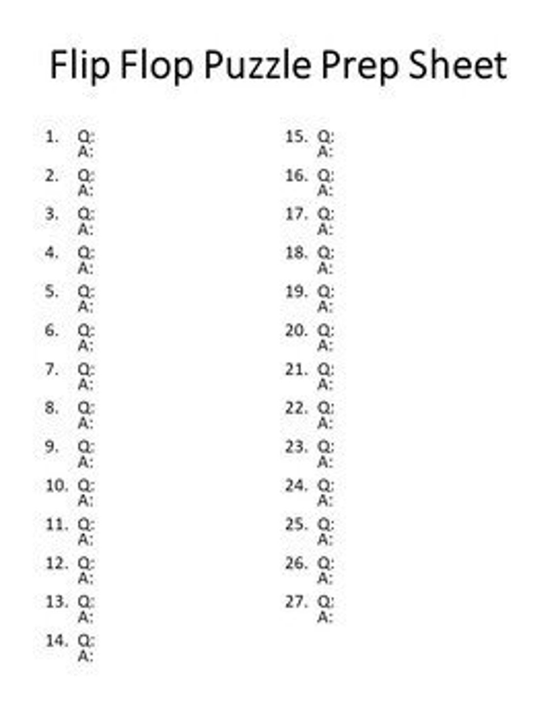EDITABLE Flip Flop Puzzle - Great Spring, Summer, or Back to School ...