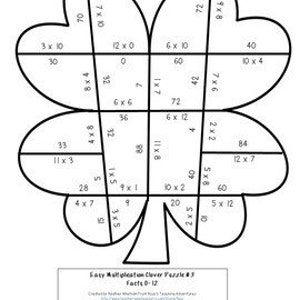 MULTIPLICATION St. Patrick's Day Puzzles - Use for Games, Review ...