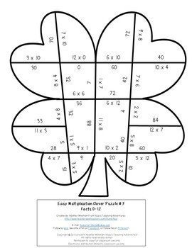 MULTIPLICATION St. Patrick's Day Puzzles - Use for Games, Review ...