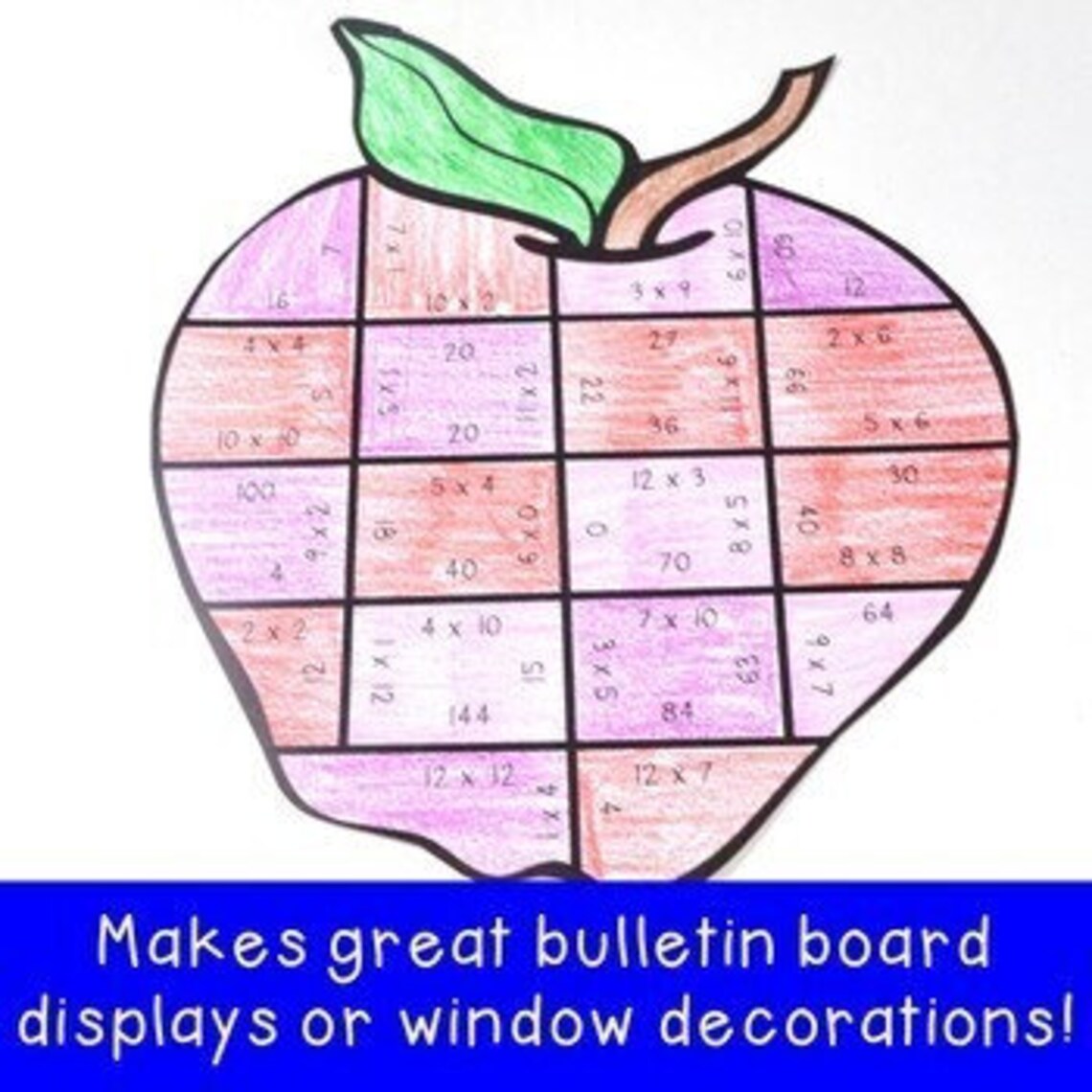 MULTIPLICATION Apple Puzzles - Use for Games, Review, Activities ...