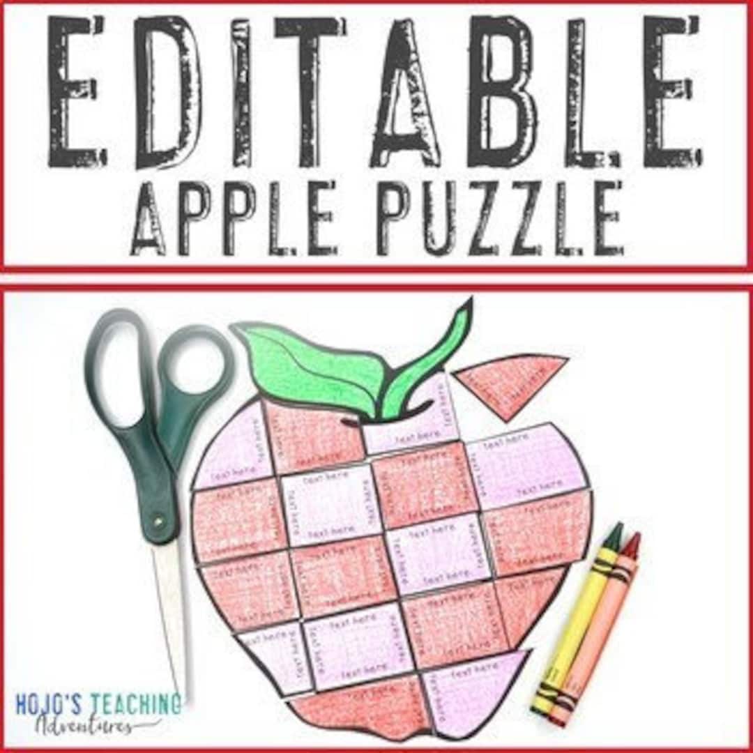 Editable Apple Puzzle: Fall Learning Activity (digital Download) - Etsy
