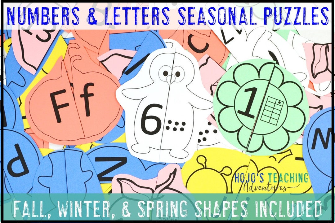 Seasonal Letter and Number Matching Puzzles (digital Download) - Etsy