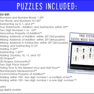 1st Grade Math Puzzle BUNDLE - Centers, Stations, Review, Practice ...