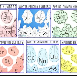 Seasonal Letter and Number Matching Puzzles (digital Download) - Etsy