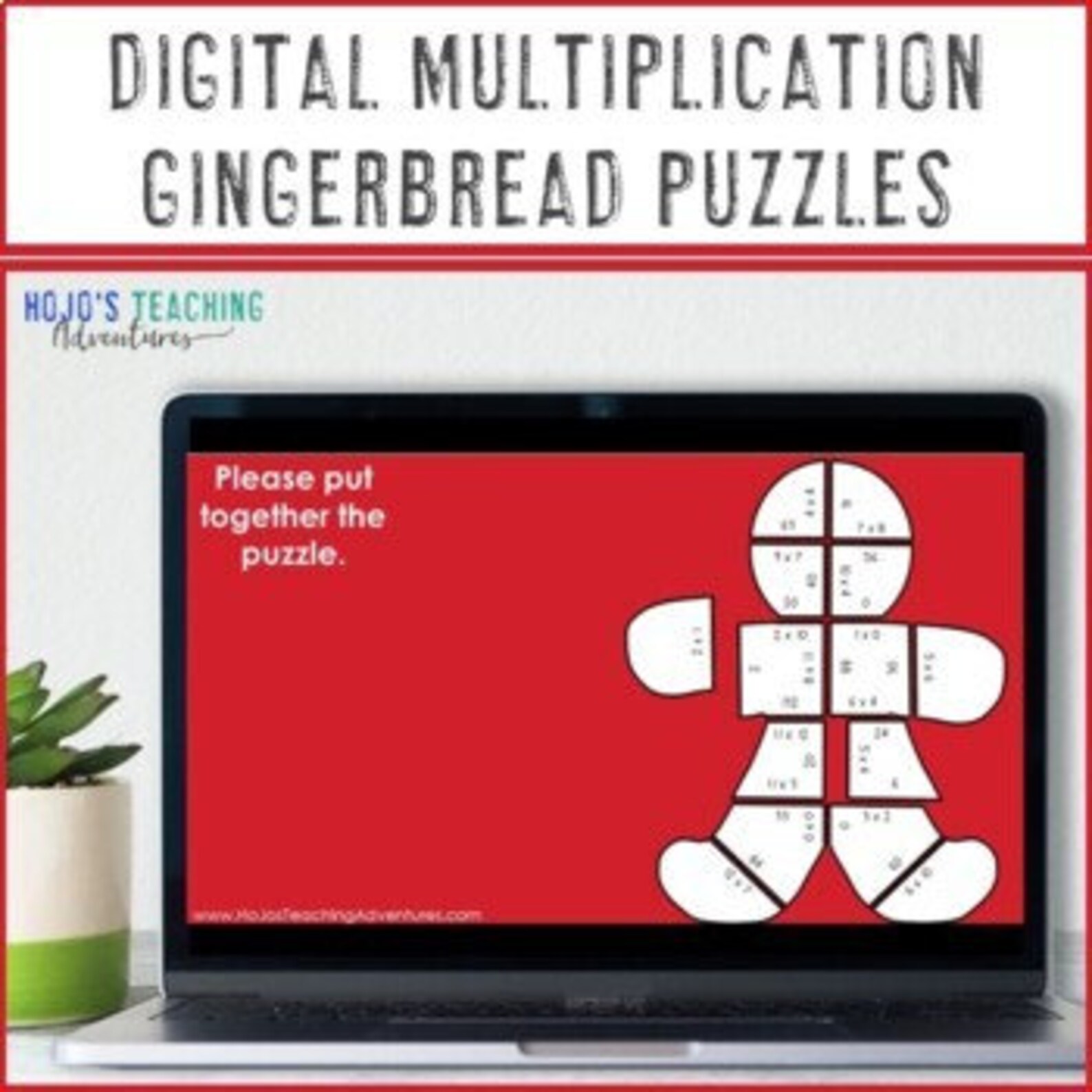 MULTIPLICATION Gingerbread Puzzles - Use for December Christmas Games ...