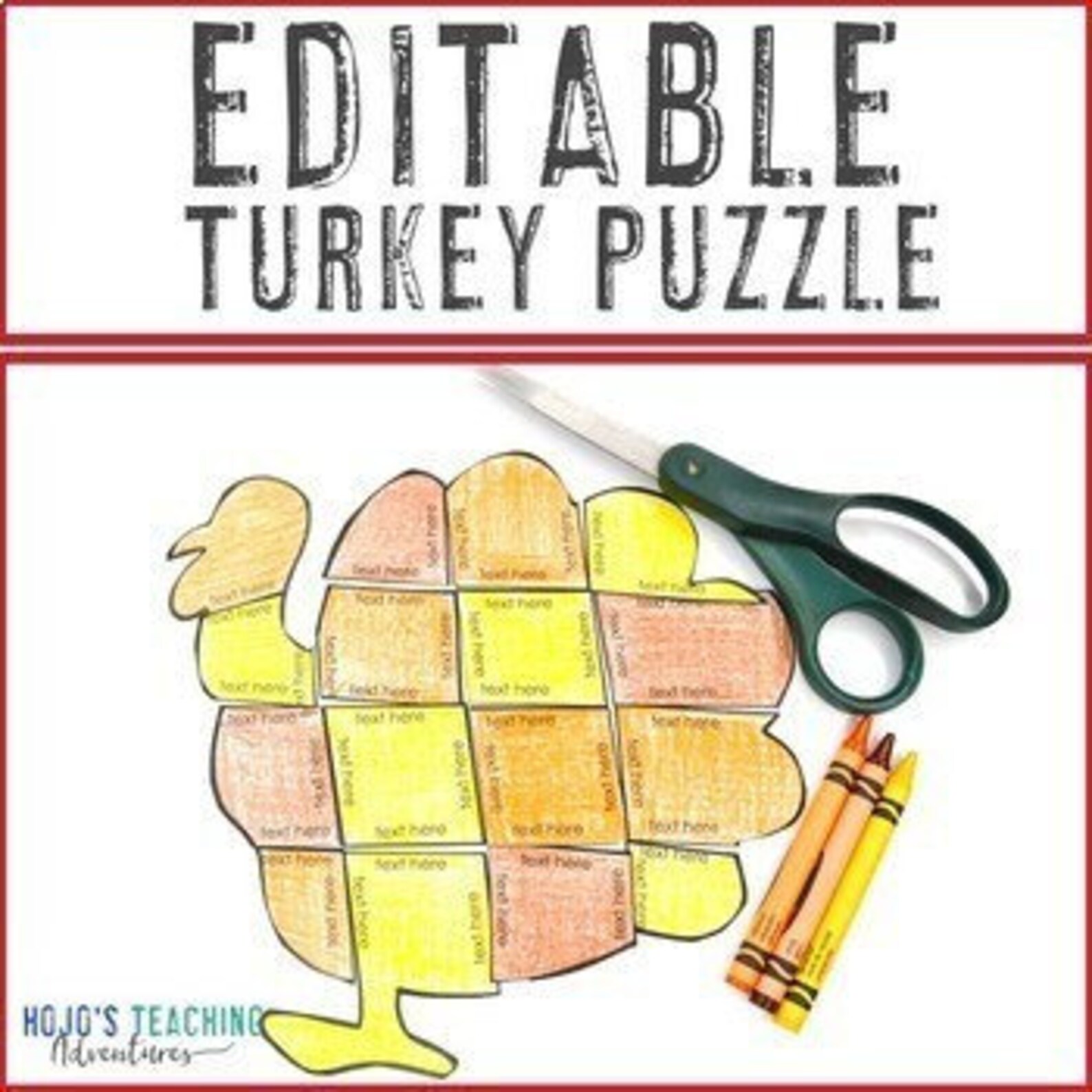 EDITABLE Turkey Puzzle - Great Thanksgiving Learning - Math, Literacy ...