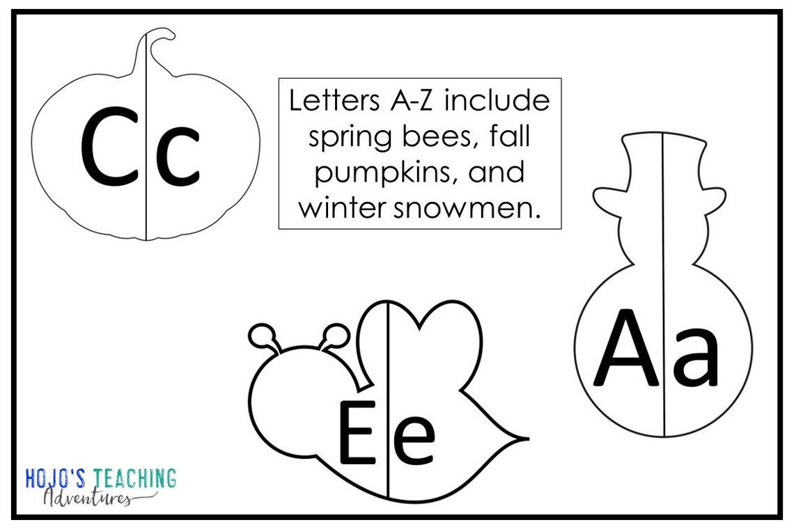 Seasonal Letter and Number Matching Puzzles (digital Download) - Etsy