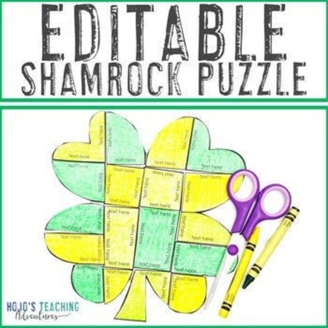 EDITABLE Clover Shamrock Puzzle - Great St Patrick's Day Learning ...