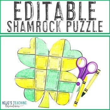 EDITABLE Clover Shamrock Puzzle - Great St Patrick's Day Learning ...