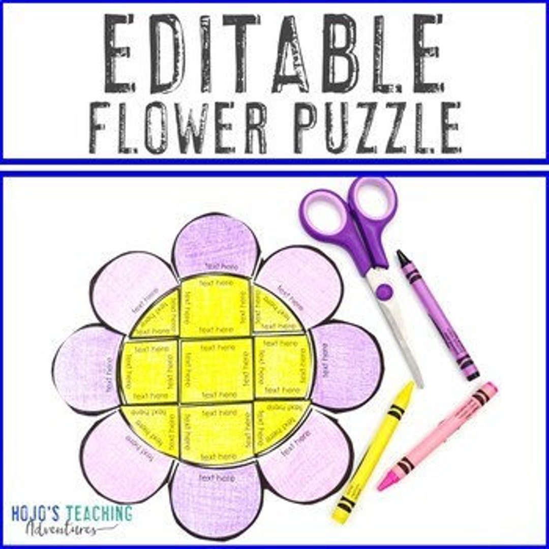 EDITABLE Flower Puzzle - Great Spring or Summer Learning - Math ...