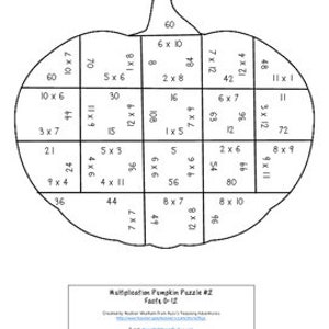 Multiplication Pumpkin Math Puzzles: Fall Learning Games (digital ...