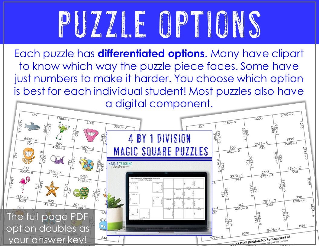 5th Grade Math Puzzle BUNDLE Centers, Stations, Review, Practice ...