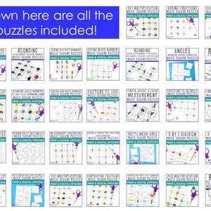 4th Grade Math Puzzle BUNDLE - Centers, Stations, Review, Practice ...