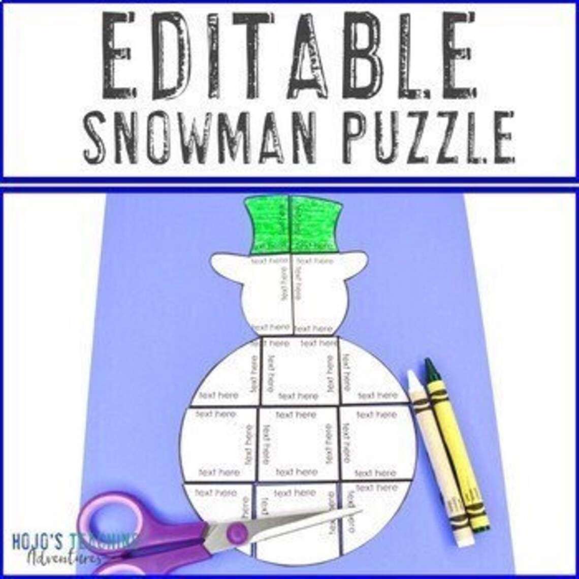 EDITABLE Snowman Puzzle - Great Christmas or Winter Learning - Math ...