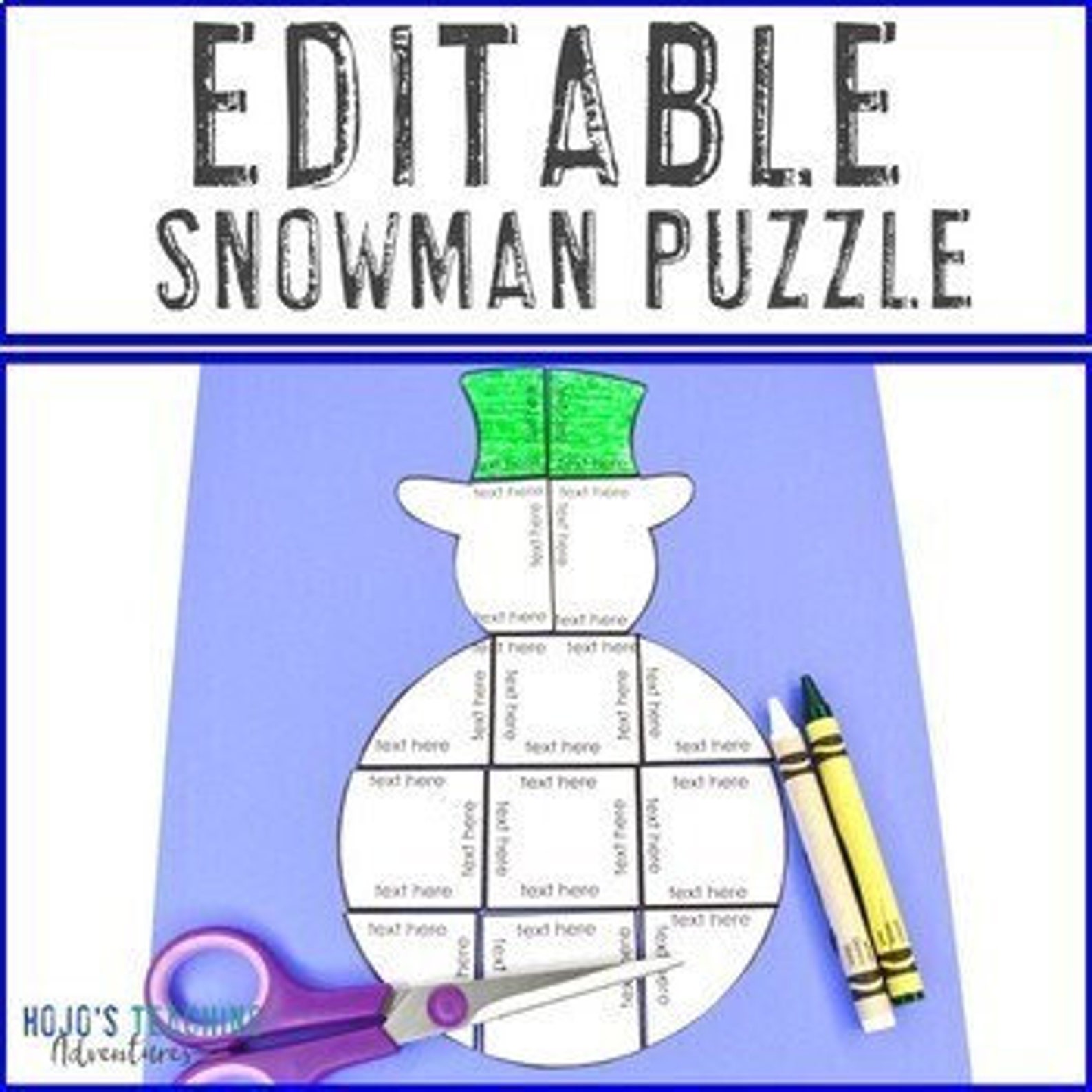 EDITABLE Snowman Puzzle - Great Christmas or Winter Learning - Math ...