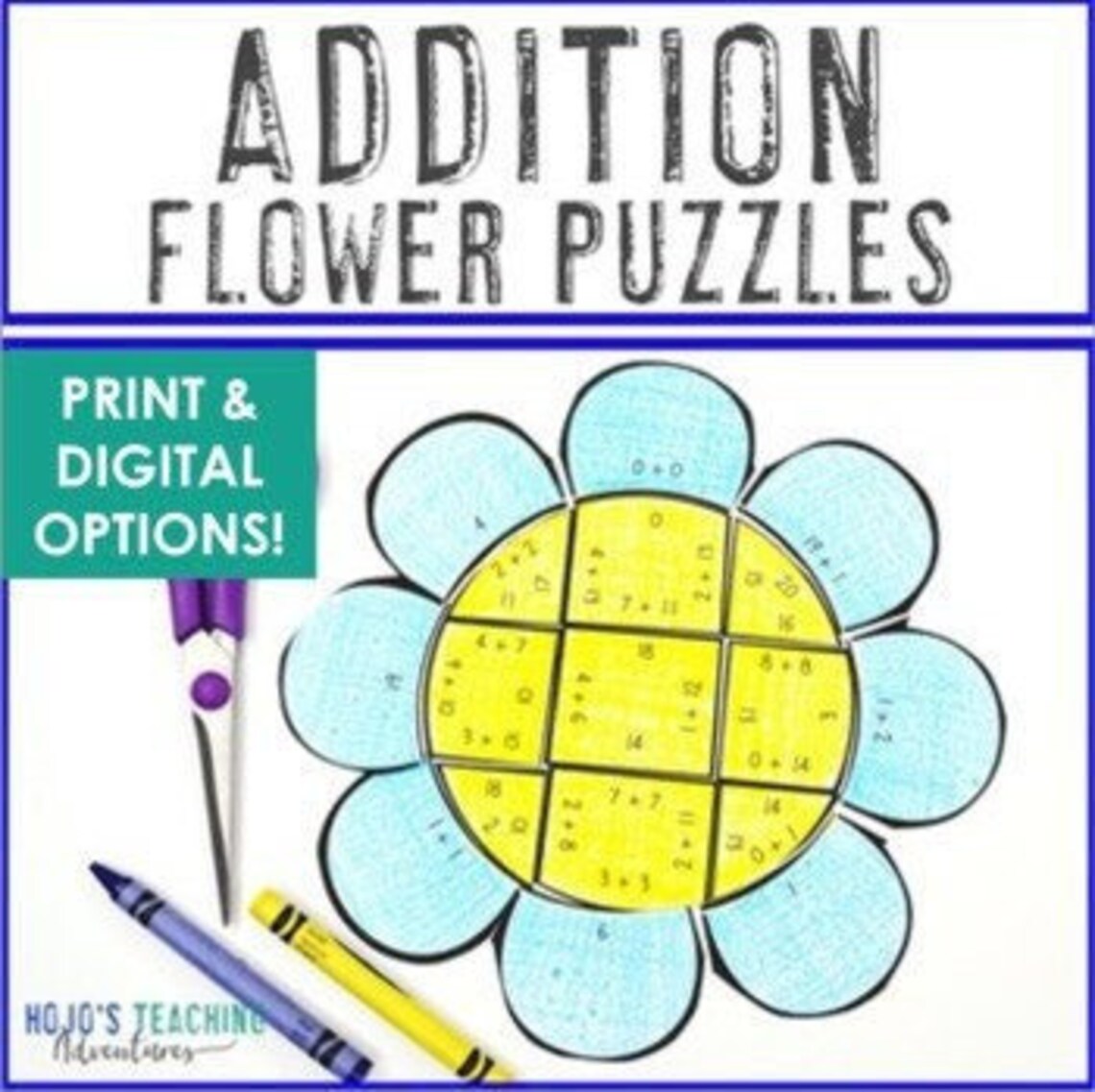 ADDITION Flower Puzzles - Great for Spring or Summer Math Activities ...