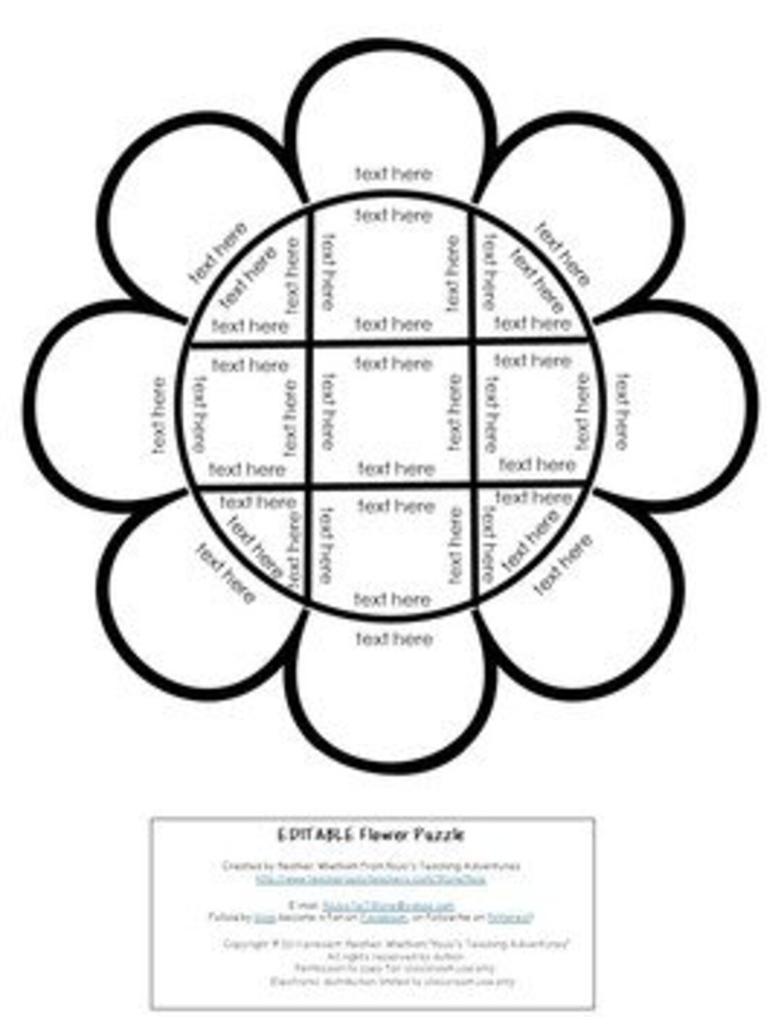 Editable Flower Puzzle: Spring/summer Learning Activity (digital ...
